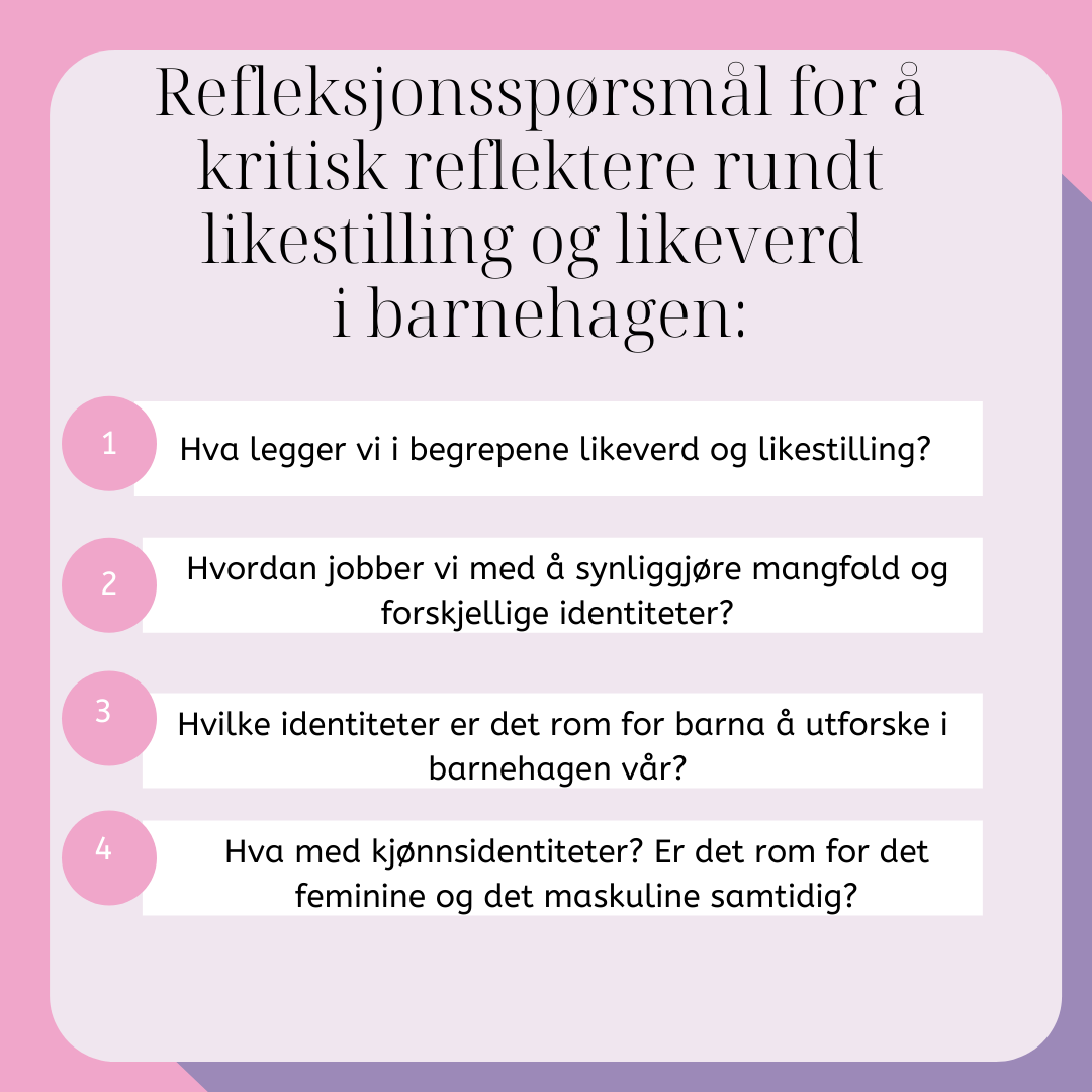 Likestilling og likeverd - OsloVikenBarnehager